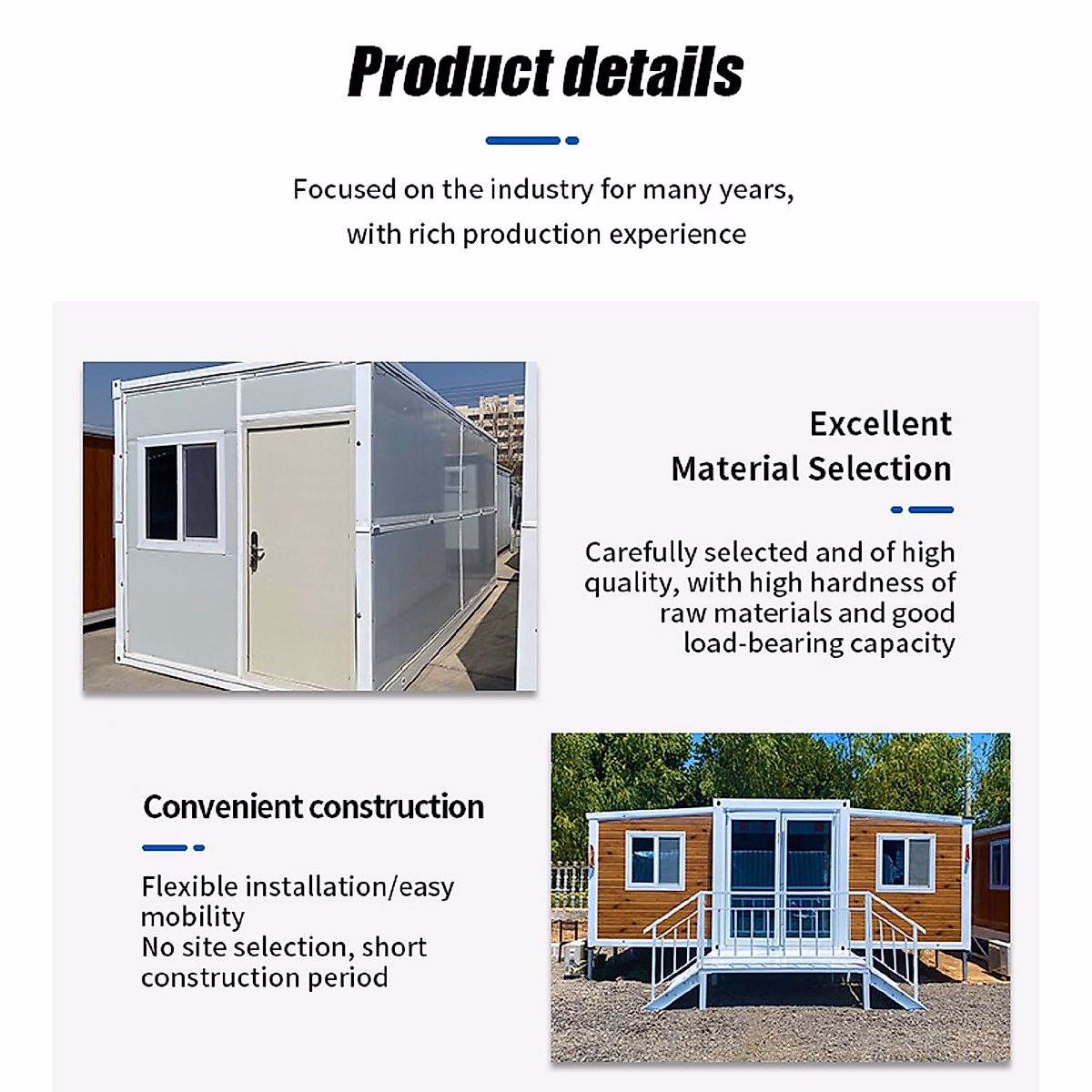 Folding Prefab Container Home - Customizable Tiny Home with Bathroom, Kitchen, Living Room & Bedroom - Modular Mobile Home for Adults