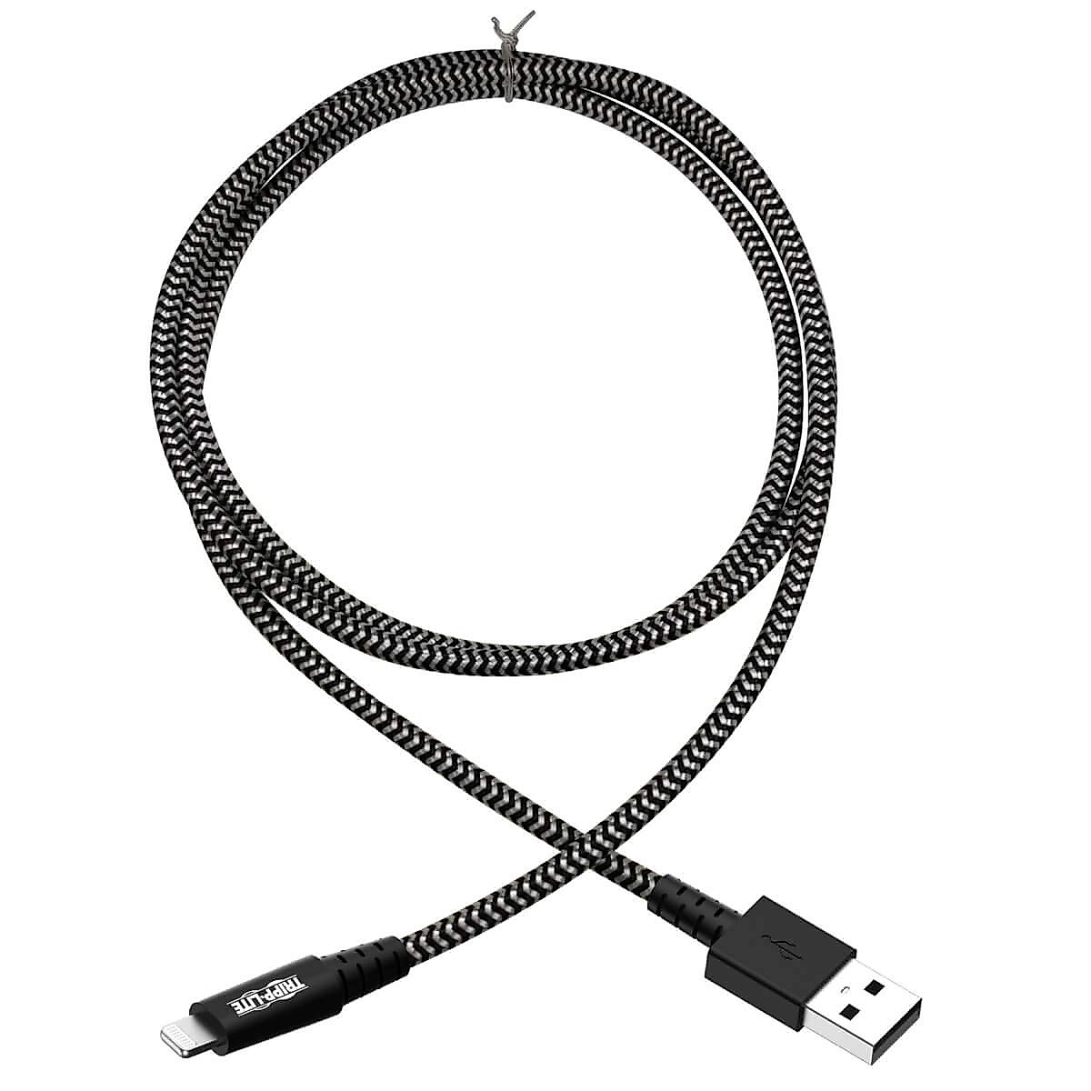 Tripp Lite Heavy Duty USB to Lightning Charging & Data Cable, Heavy Duty with Braided Jacket, MFi Certified for Apple iPhone, iPad & iPod - 6 Feet / 1.8 Meters, 2-Year Warranty (M100-006-HD)