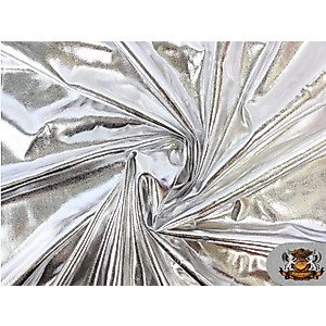 1 X Spandex Metallic Silver Fabric /60"/ Sold by The Yard