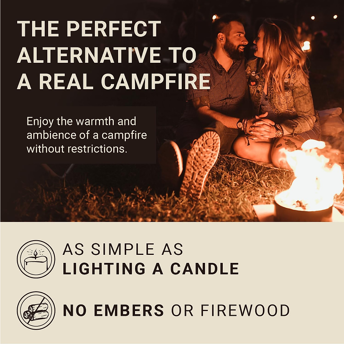 Radiate 2 Pack XL 8" Portable Campfire As Seen On Shark Tank - Up to 5 Hours of Burn Time - Reusable Travel Fire Pit for Camping, Patios and Beach Days - Great Alternative to a Real Fire - Made in USA