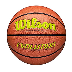 WILSON Evolution Game Basketball, Yellow, Intermediate Size - 28.5"