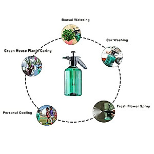 HIOVIOSS 2L Large Green Plants Mister Spray Bottle Handheld Pump Sprayer Retro House Watering Mist for Indoor Garden Care