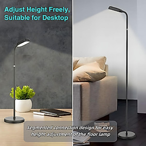 YUWLDD Battery Floor Lamp,Rechargeable Portable Reading Floor Lamp for Living Room,Battery Powered Cordless Lamp,Touch Control for Camping,Emergency Lighting(Black)