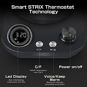 Potlimepan Electric Kettle, 0.8L Temperature Control Electric Kettle with LED Screen, 1200W Quick Heating Gooseneck Pour Kettle with Stainless Steel Interior, Smart Kettle for Coffee & Tea, Black