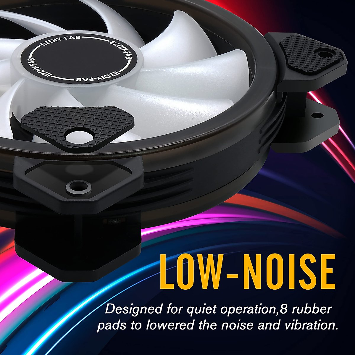 EZDIY-FAB 120mm Computer Case Fan,Motherboard Aura Sync Fan,High Airflow,Speed Adjustable, ARGB Fan with Fan Hub and Remote-5 Pack
