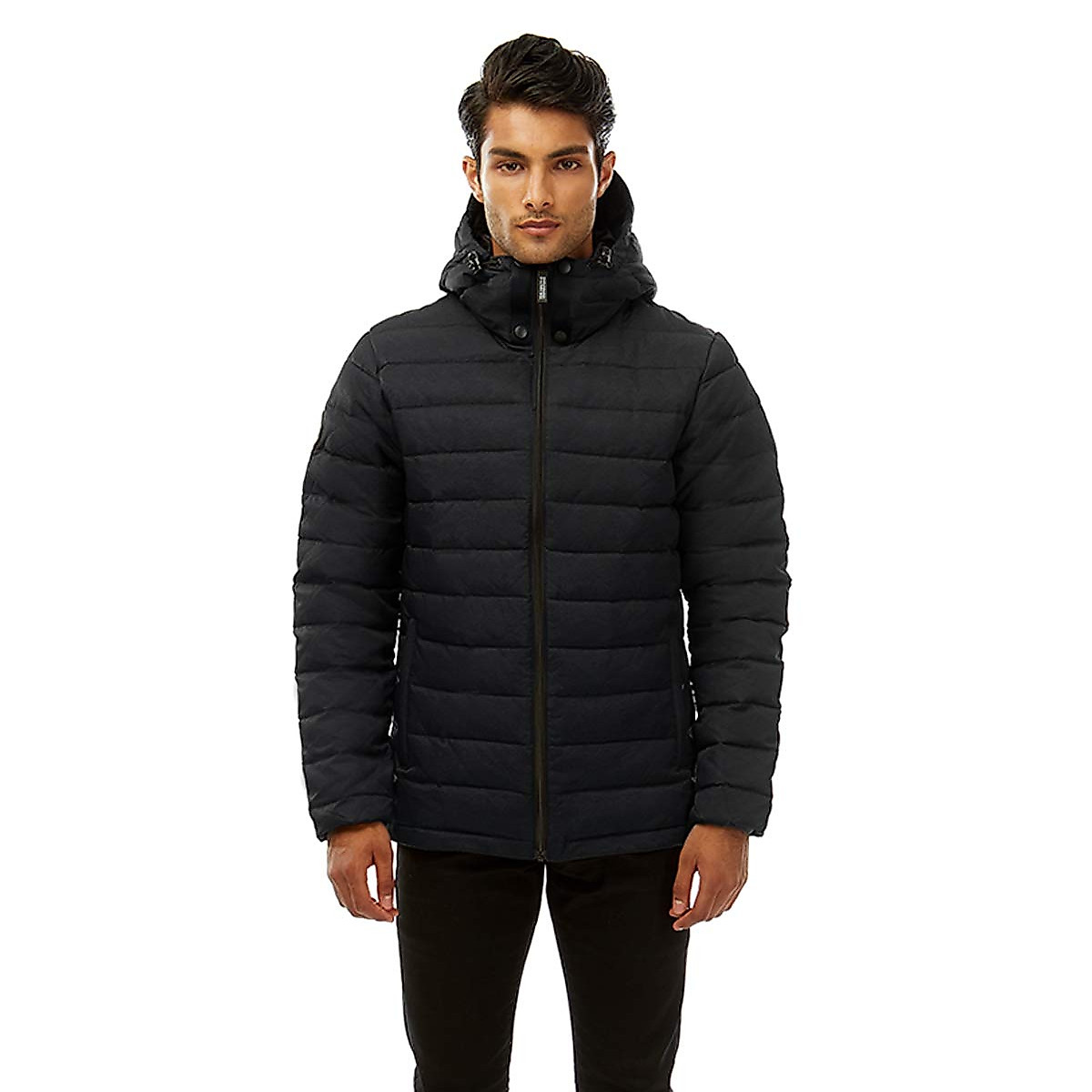 Triple F.A.T. Goose Men's Logan - Puffer Jacket Men With Hood - Down Jacket Men - Mens Winter Jackets - Bubble Coat (Medium, Black)