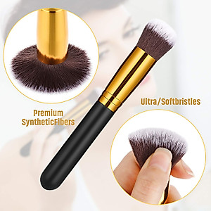 Blulu 2 Pack Self Tanner Brush Kabuki Foundation Brush Large Sunless Tanning Face Brush Easily Apply Self Tanner to Face and Blend Areas for Men Women (Round Head)