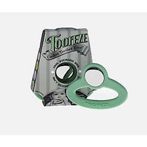 Toofeze Ice Cold Baby Teether Toy – Fast Pain Relief – All Natural Silicone and Stainless – Ages 3 mos+ (Mint Green)