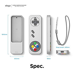 elago R4 Retro Apple TV Remote Case Compatible with Apple TV Siri Remote 1st Generation - Classic Controller Design [Non-Functional], Lanyard Included [US Patent Registered] (Light Grey)