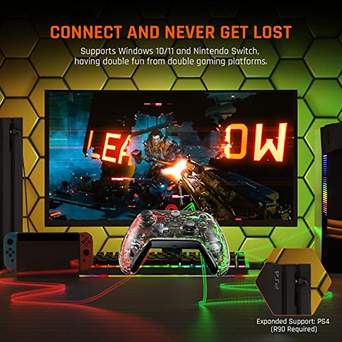 Wired Gaming Controllers, BIGBIG WON Rainbow Lite Controller for PS4 via R90 Game Controllers
