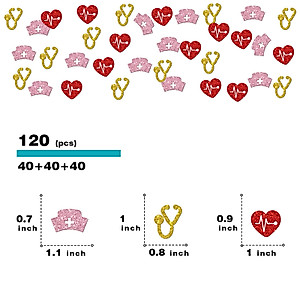 Ambishi 120pcs Glitter Nurse Graduation Confetti, Congrats Nurse/Doctor Grad Party Table Decoration, Nursing/Medical School Party Table Decoration, Class of Graduation Party Scatters