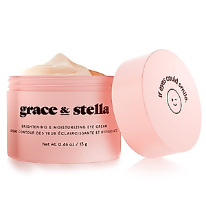 grace & stella Under Eye Cream For Dark Circles, Bags And Puffiness - Caffeine Eye Cream - Vegan Under Eye Cream For Wrinkles - Eye Cream Anti Aging - Eye Repair Cream - Made in USA (0.46 oz)