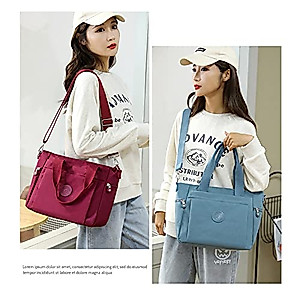 2023 Summer Female Multi-Color Large-Capacity Tote Bag, Women's Shoulder Handbags, Travel Canvas Bag for Women (Rose Red)