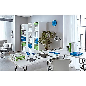 Leitz A5 MyBox Small with Lid, Storage Box for Home and Office, 5 L, High Gloss, Plastic, White/Blue Metallic;MyBox