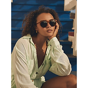 RAEN Ð Remmy Ð Unisex Retro Round Sunglasses UV Protection - Honey/Green Polarized Lens (Size 52 MM)