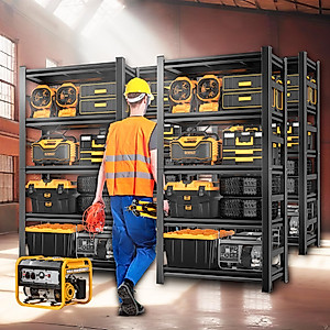 PRESTELION 63" H Garage Shelving,1500LBS Heavy Duty Garage Storage Shelves,Adjustable 5 Tier Metal Shelving Unit,for Garage Warehouse Basement Industrial Utility Racks,Black