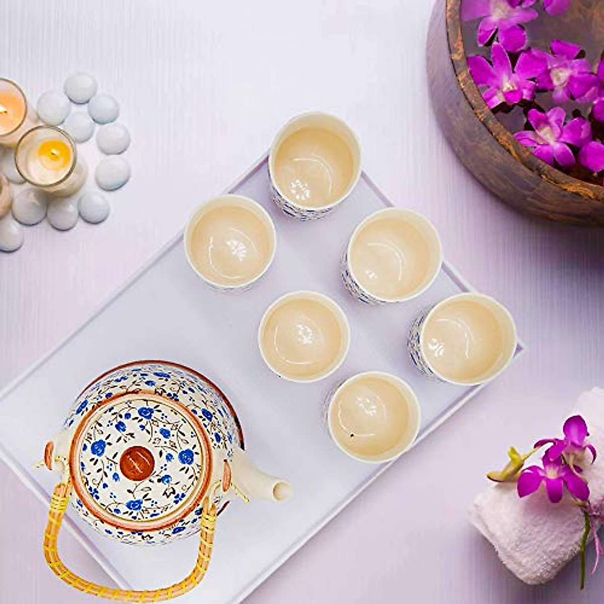 Black and White Plastic Tray Set 14 x 9.6 in, Large Vanity Organizer Bathroom Counter Tray, Kitchen Tray for Counter, Multi-Purpose Utility Trays (Pack of 2)