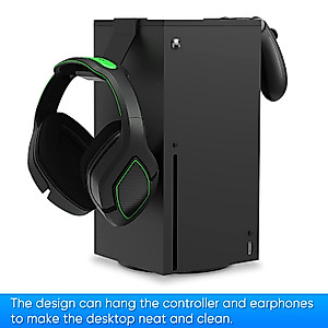 Dust Cover Controller Holder for Xbox Series X Console, Holder Stand Mount Accessories for Xbox Series X Controller and Gaming Headsets