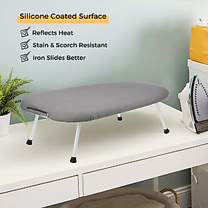 SAVUK 12 X 30 inch Smart Table top Ironing Board Cover and Pad with Standard Size, Fits Small, Mini Board, Extra Thick Padding, Elastic Cord, Heat Resistance (Replacement Cover and Pad 12"x30")