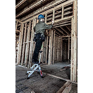 Little Giant Ladders, Jumbo Step, 2-Step, 2 foot, Step Stool, Aluminum, Type 1AA, 375 lbs weight rating, (11902), Silver