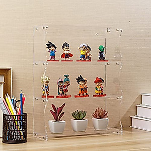 MyGift Clear Acrylic Shelves, Wall Mounted 3 Tier Floating Display Rack, Clear Hanging Shelves, Plastic Shelving