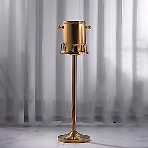 MOOWI Ice Bucket Ice Bucket with Stand and Handles, Double Wall Stainless Steel Ice Cooler Bucket for Beer, Wine Chiller, Outdoor or Indoor Use（Gold） Keeps Ice Cold & Dry