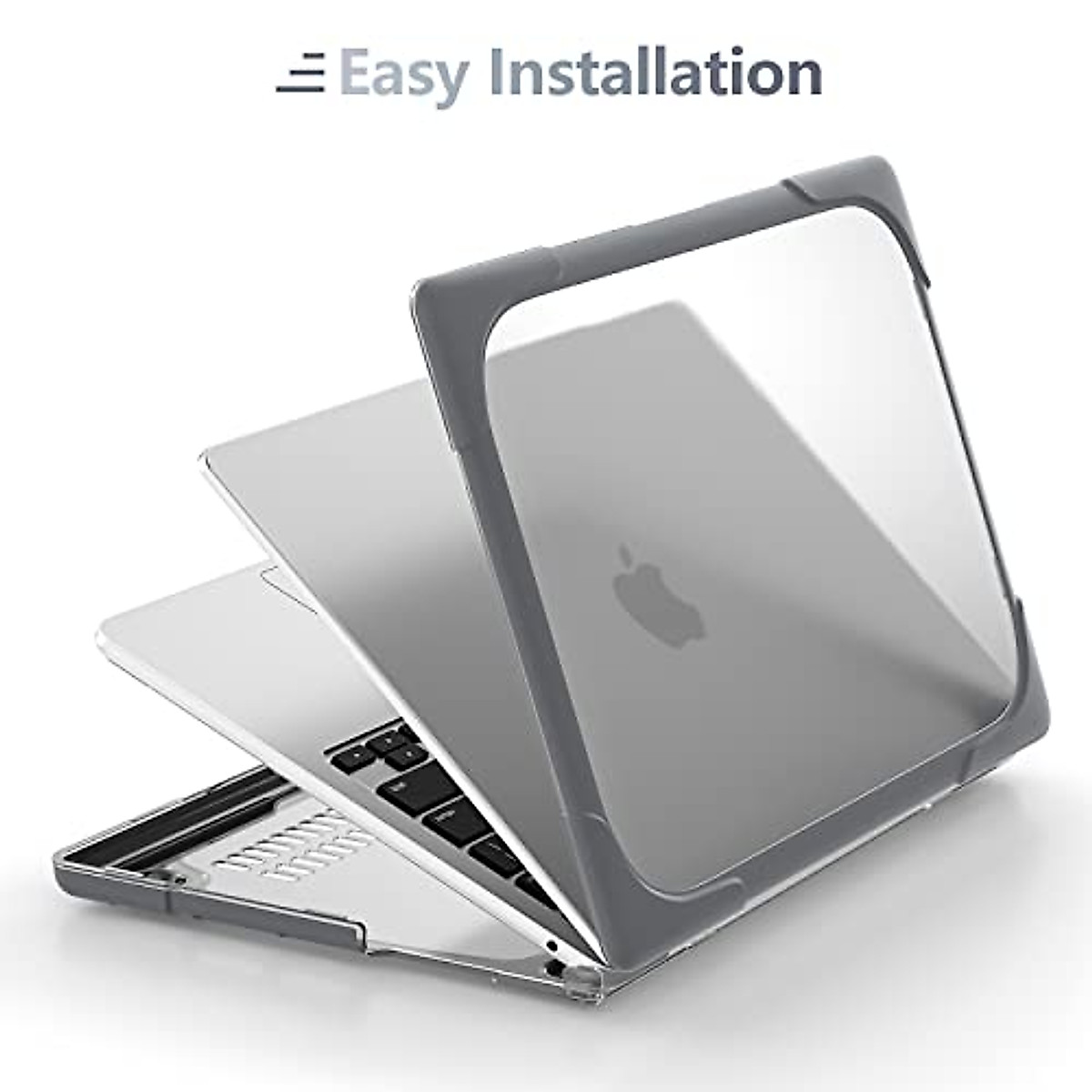 Batianda for MacBook Pro 13 inch Case 2022 2020 Release A2338 M2 M1 A2289 A2251, Heavy Duty Plastic Hard Shell Cover with Fold Kickstand Shockproof Function for New MacBook Pro 13-inch Touch Bar, Grey