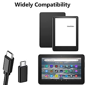 Replacement USB-C Charging Cord, KQWOMA 2Pack USB Charger Cable Compatible with Paperwhite, Fire, Fire Tablet, Fire Tablet HD, E-Reader, Oasis and More Devices