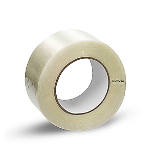 Superhesive 4 Pack 2in(5cm) 164ft (55-Yards / 50-Meters) 5.9mil Fiberglass Tape, Transparent Filament Reinforced Strapping Tape for Heavy Duty Packing