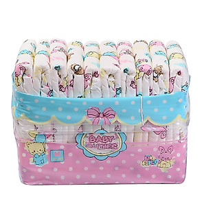 Littleforbig Adult Printed Diaper 80 Pieces (8 Packs) - Baby Cuties (Large 36"-46")