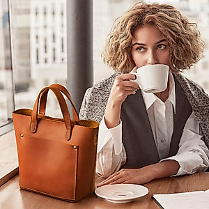 S-ZONE Leather Mini Crossbody Tote Bag Satchel Top-Handle Handbags Shoulder Purses with Inner Pouch