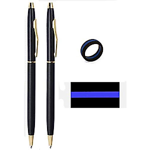 Classic Black and Gold Police Uniform Pens | Uniform Pens for Men | Police Gift | Pens for Women | Uniform Pen Supplies | Matte Black and Gold Pens | Police Pens by"Beall's Bay"