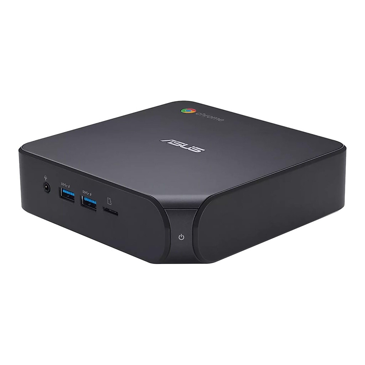 ASUS Aluminum Fanless Chromebox with Celeron 5205U, 4GB RAM, 32G eMMC Storage, Dual HDMI, Legacy RS232, Extended Power Switch, Gigabit LAN, WiFi 6, MicroSD Card Reader, VESA Mount, Chrome OS, BLACK