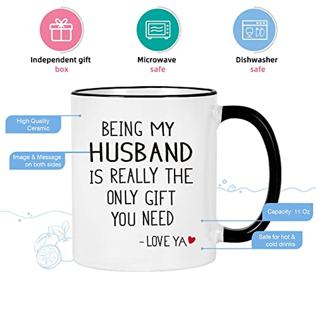 Valentines Day Gifts for Husband, Being My Husband Is Really The Only Gift You Need Mug, Husband Anniversary Wedding Christmas Fathers Day Birthday Gifts from Wife, Husband Mug 11 Oz
