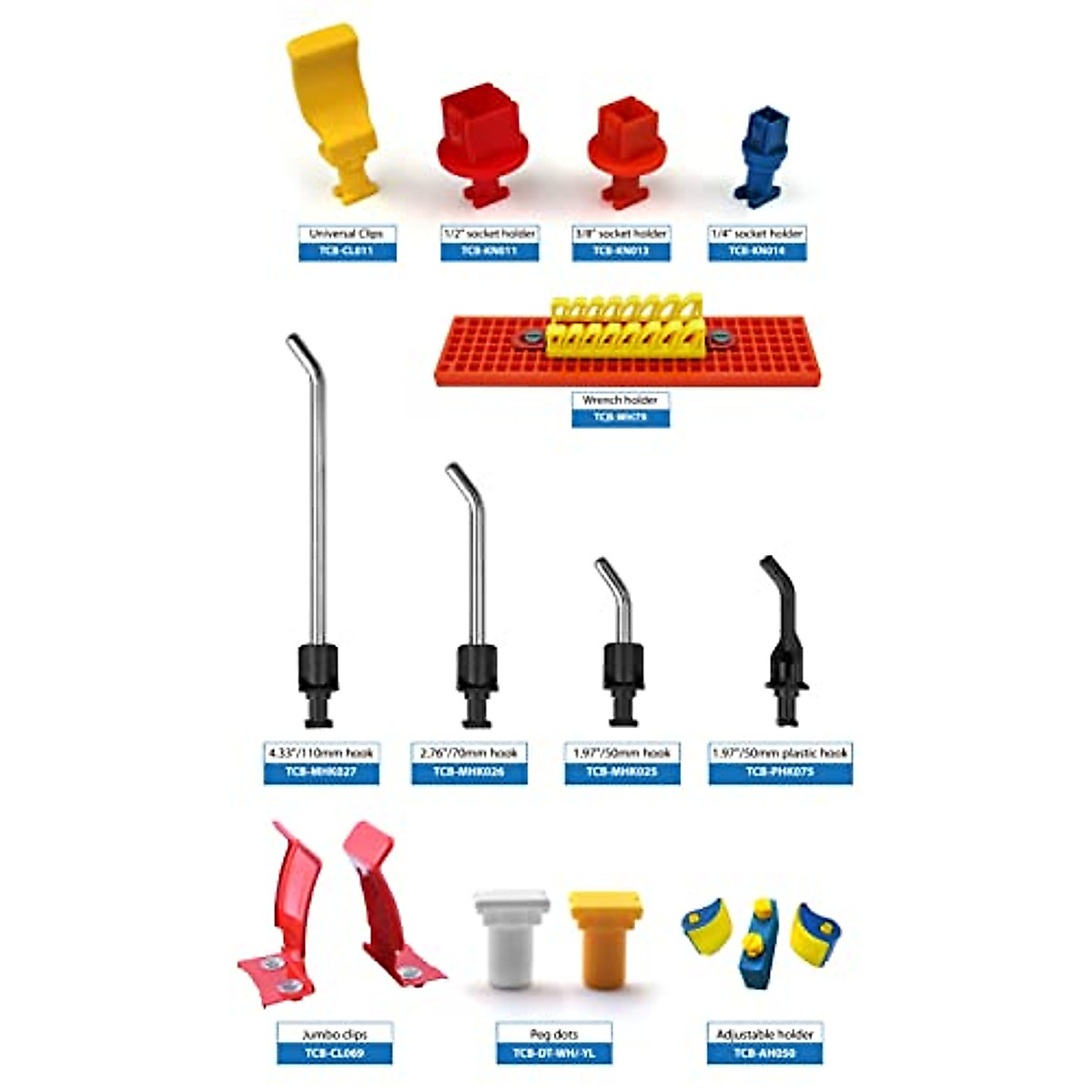 3/8" Socket Holders (50 pcs) - Accessories for ORGANIZER GENIE Pegboards to Organize Tools