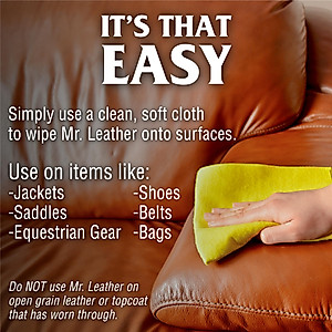 Mr. Leather Cleaner and Conditioner (16 oz) - Safe for All Leather & Vinyl - Hydrate and Shine with Water-Repellent Protection for Couches, Car Interior, Shoes, and Bags