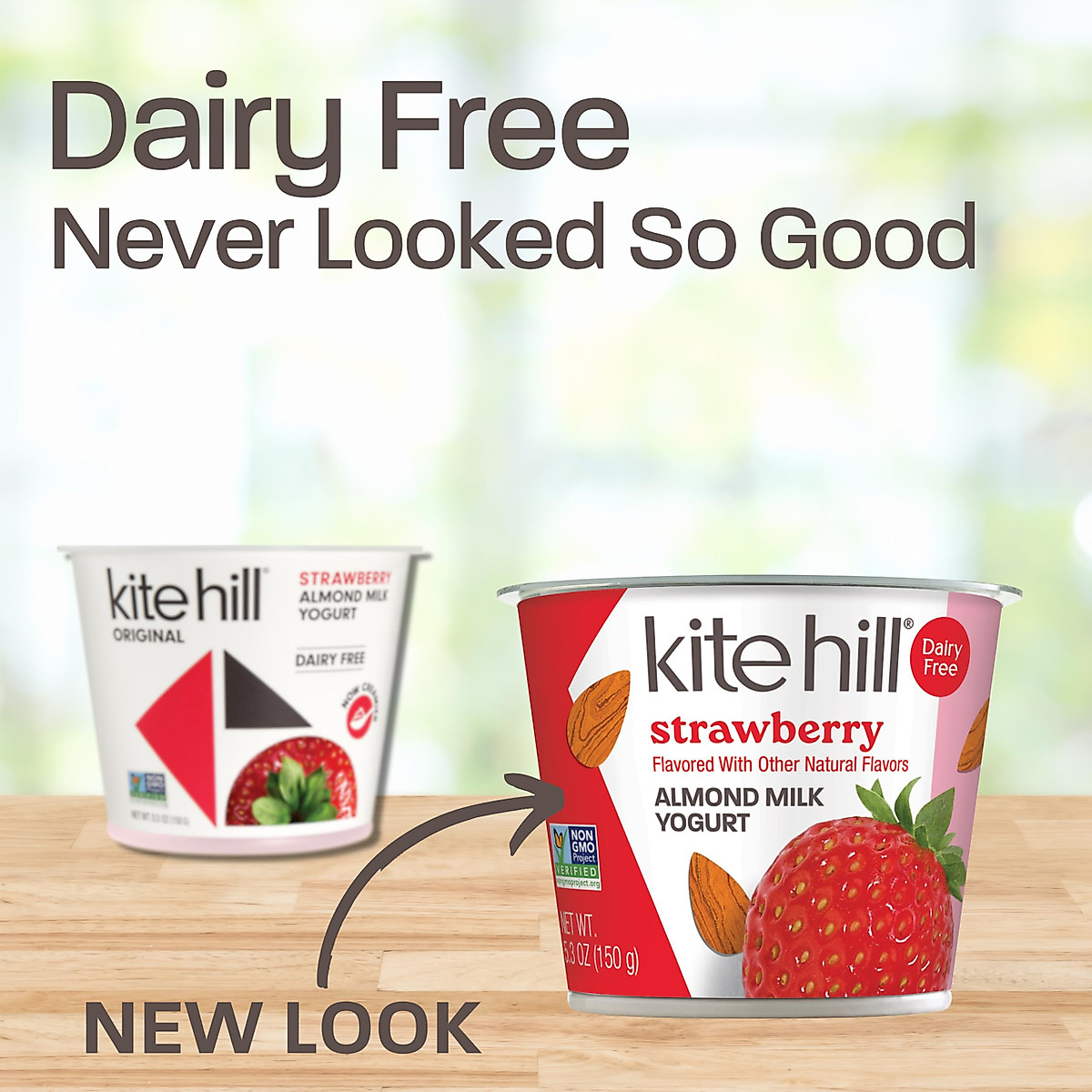 Kite Hill Strawberry Almond Milk Yogurt, 5.3 Ounces, Dairy Free