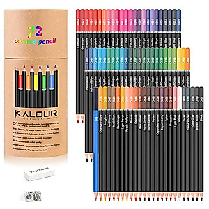 KALOUR Colored Pencils for Adult Coloring Book,Set of 72 Colors,Artists Soft Core with Vibrant Color,Ideal for Drawing Sketching Shading,Coloring Pencils for Adults Beginners kids