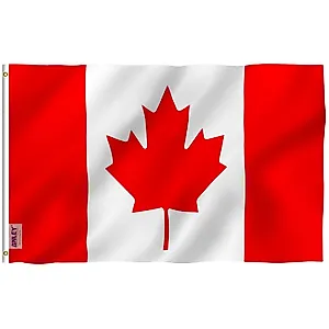Anley Fly Breeze 3x5 Foot Canada Flag - Vivid Color and Fade proof - Canvas Header and Double Stitched - Canadian National Flags Polyester with Brass Grommets 3 X 5 Ft