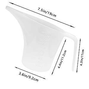 4 Pack Plastic Funnel Pitcher,Measuring Cup with Long Spout,Large Capacity Easy Pour Cup,Perfect for Bakeware Mold,Oils,Watering Plants(1000ml)