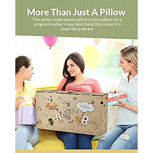 Unilove Hopo 7-in-1 Pregnancy & Nursing Pillow - Pregnancy Pillows for Sleeping - Pregnant mom Gift Essentials for Breastfeeding, Side Sleeping - 2 Washable Covers, Weather Icon