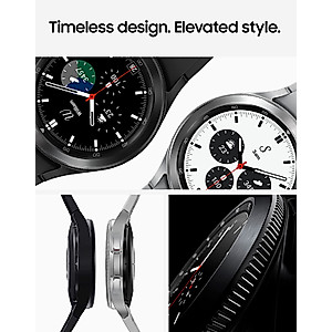 SAMSUNG Galaxy Watch 4 Classic 42mm Smartwatch with ECG Monitor Tracker for Health, Fitness, Running, Sleep Cycles, GPS Fall Detection, Bluetooth, US Version, Silver