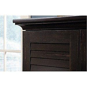 Pemberly Row Contemporary Storage Cabinet with Doors and 4 Adjustable Shelves in Antique Brown