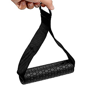 2 Pcs Resistance Bands Handle, Cable Machine Attachments Fitness Grips Strap Stirrup Handle with ABS Cores Silicon Grip for Gym Pilates Yoga Crossover Triceps Exercise