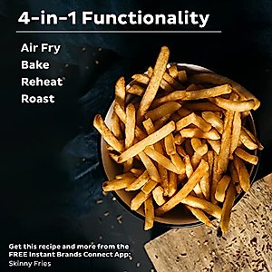 Instant 4-in-1, 2-QT Mini Air Fryer Oven Combo, From the Makers of Instant with Customizable Smart Cooking Programs, Nonstick and Dishwasher-Safe Basket, App with over 100 Recipes, Aqua