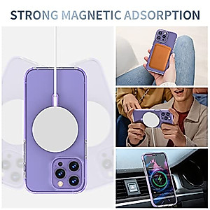 MILPROX Magsafe-Compatible Case for iPhone 14 Pro Max - Clear Magnetic Shockproof Bumper, Non-Yellowing, Mil-Grade Protection - Purple