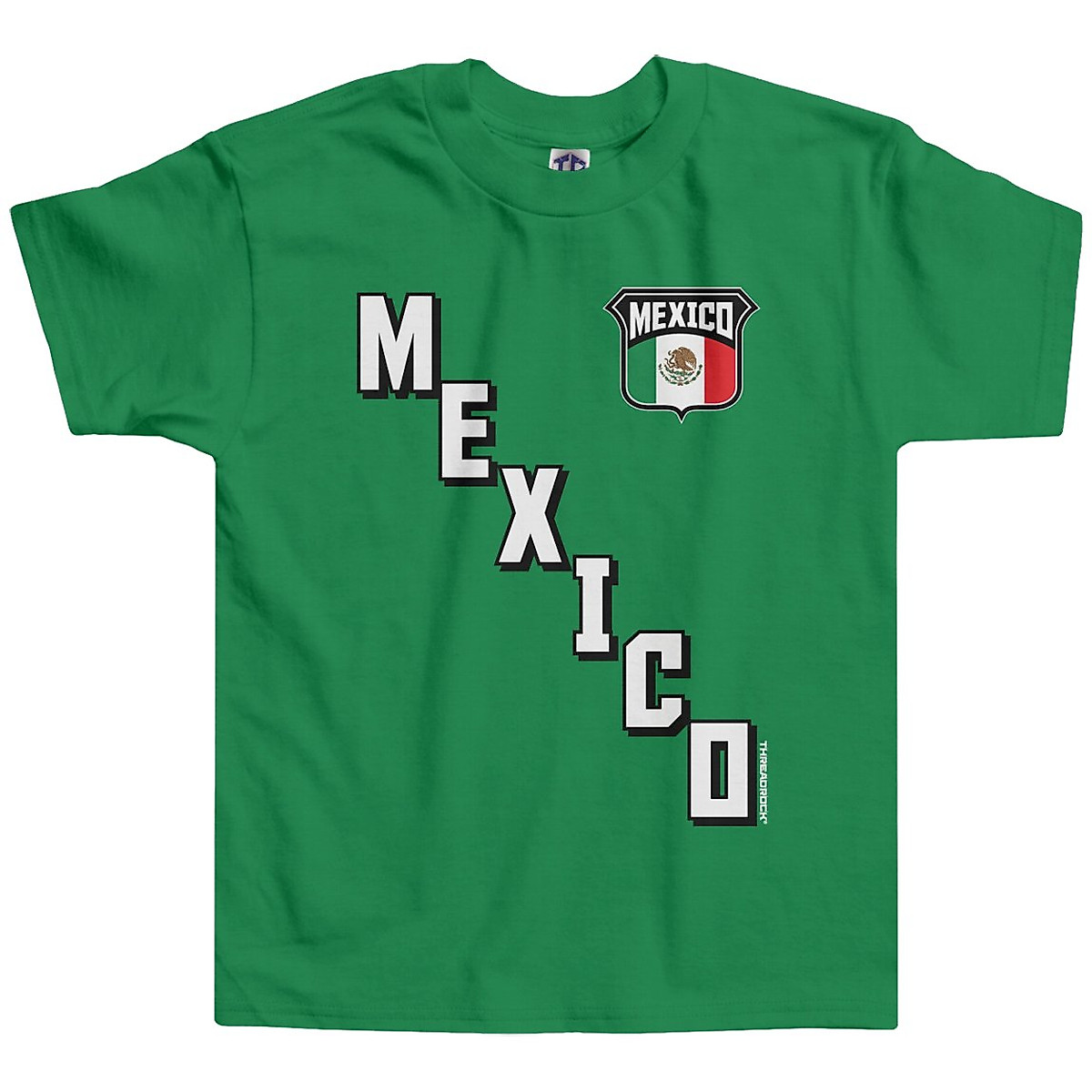 Threadrock Little Boys' Mexico National Pride #2 Toddler T-Shirt 3T Kelly Green
