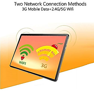 Tablet 10.1 Inch Android 3G Phone Tablets with 32GB Storage Dual Sim Card 5MP Camera, WiFi, Bluetooth, GPS, Quad Core, HD Touchscreen, Support 3G Phone Call (Black)