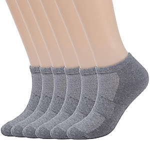 Luriesal Women's Cushioned No Show Socks Athletic Cotton Short Socks Arch Support Mesh Ankle Socks 6 Pairs