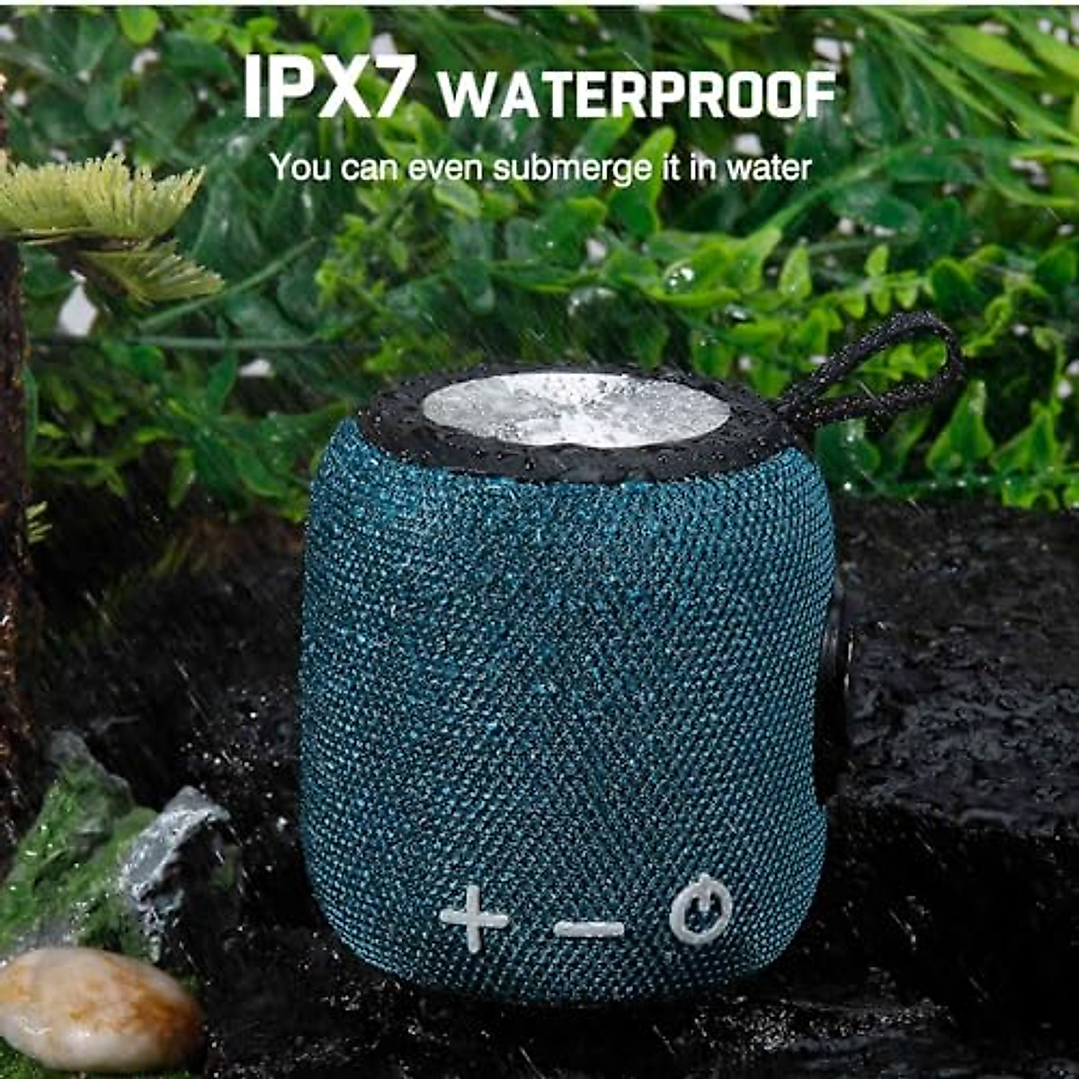 UrbanX Bluetooth Speaker: Powerful Stereo Sound, IPX7 Waterproof, True Wireless Stereo Pairing, Portable Design, Latest Bluetooth V5.2 - Perfect for Mini (2019), Beach, Outdoor, Home, Parties- Blue